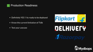 TiDB in a Nutshell - Power of Open-Source Distributed SQL Database - Mydbops | PDF