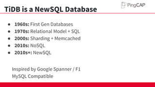 TiDB Introduction - San Francisco MySQL Meetup | PPT