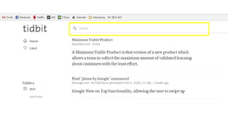 Tidbit Personas and MVP Presentation | PDF | Browsers | Computer Software and Applications