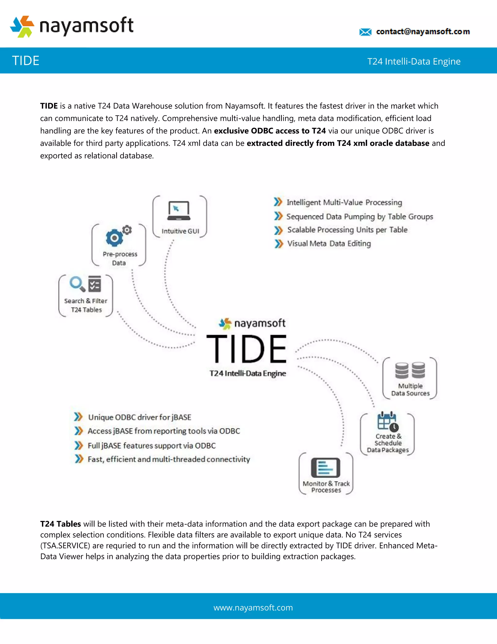 Tide data warehousesolutionfort24_nayamsoft_flyer | PDF
