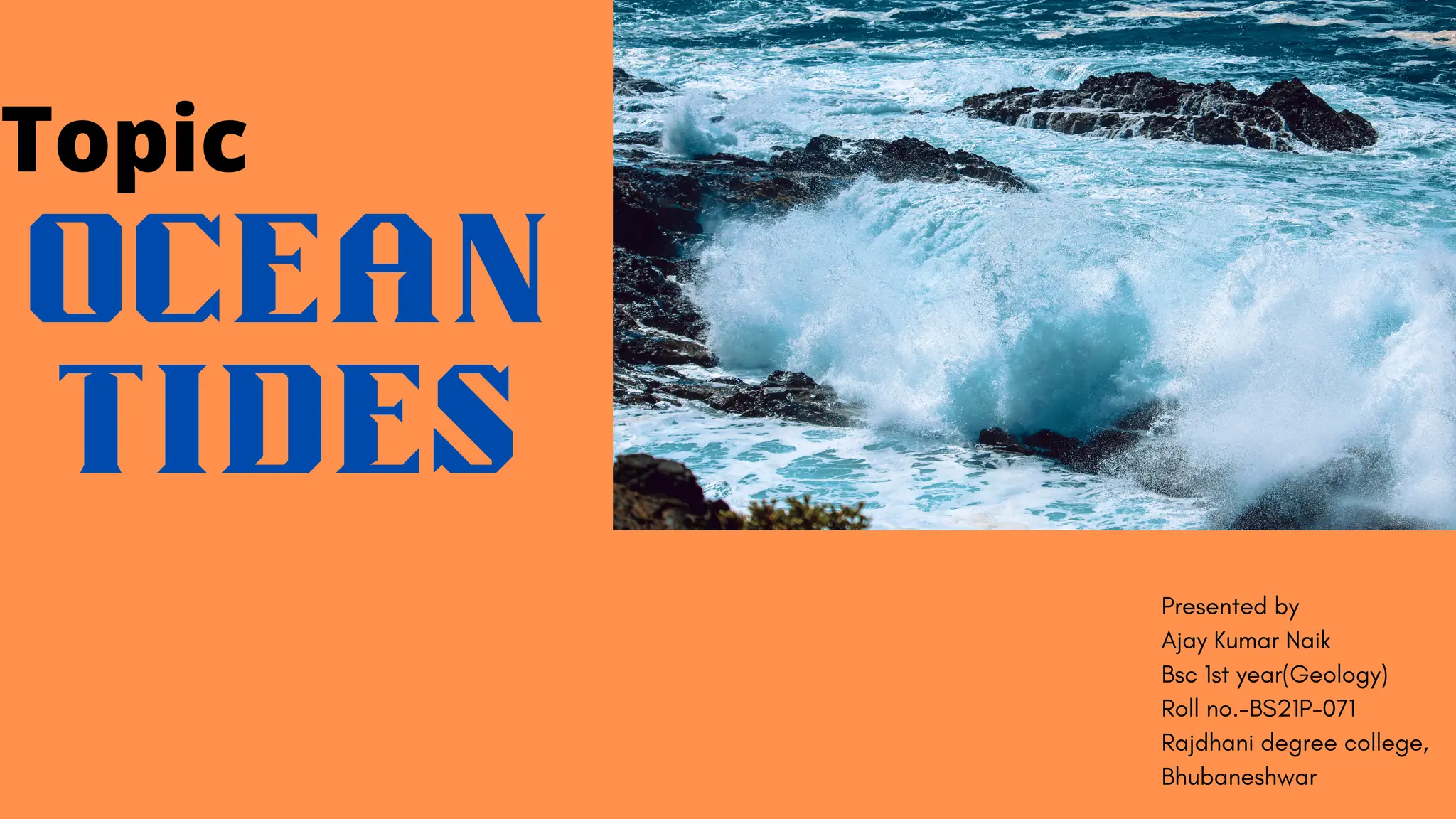 Seminar presentation on Tide , Bsc geology, MA geography | PDF