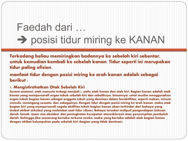 Tidur ala rasulullah saw | PPT