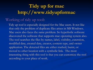 Tidy up for mac | PPT