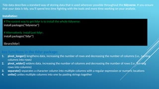 What is tidyverse in R languages and different packages | PPTX
