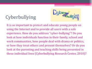 Tie digital citizenship project cyberbullying | PPTX