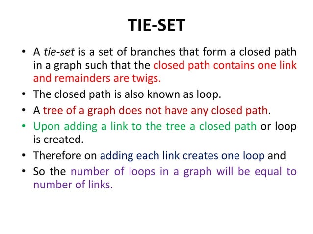 Tie set and tie-set matrix | PPTX | Science