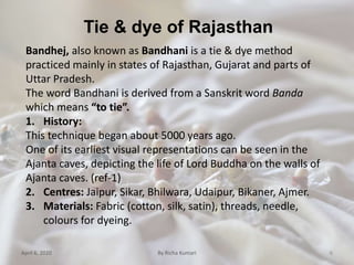 Tie and dye of Rajasthan | PPTX