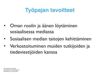 Tiedeviestinnän murros sosiaalisessa mediassa -seminaari | PDF