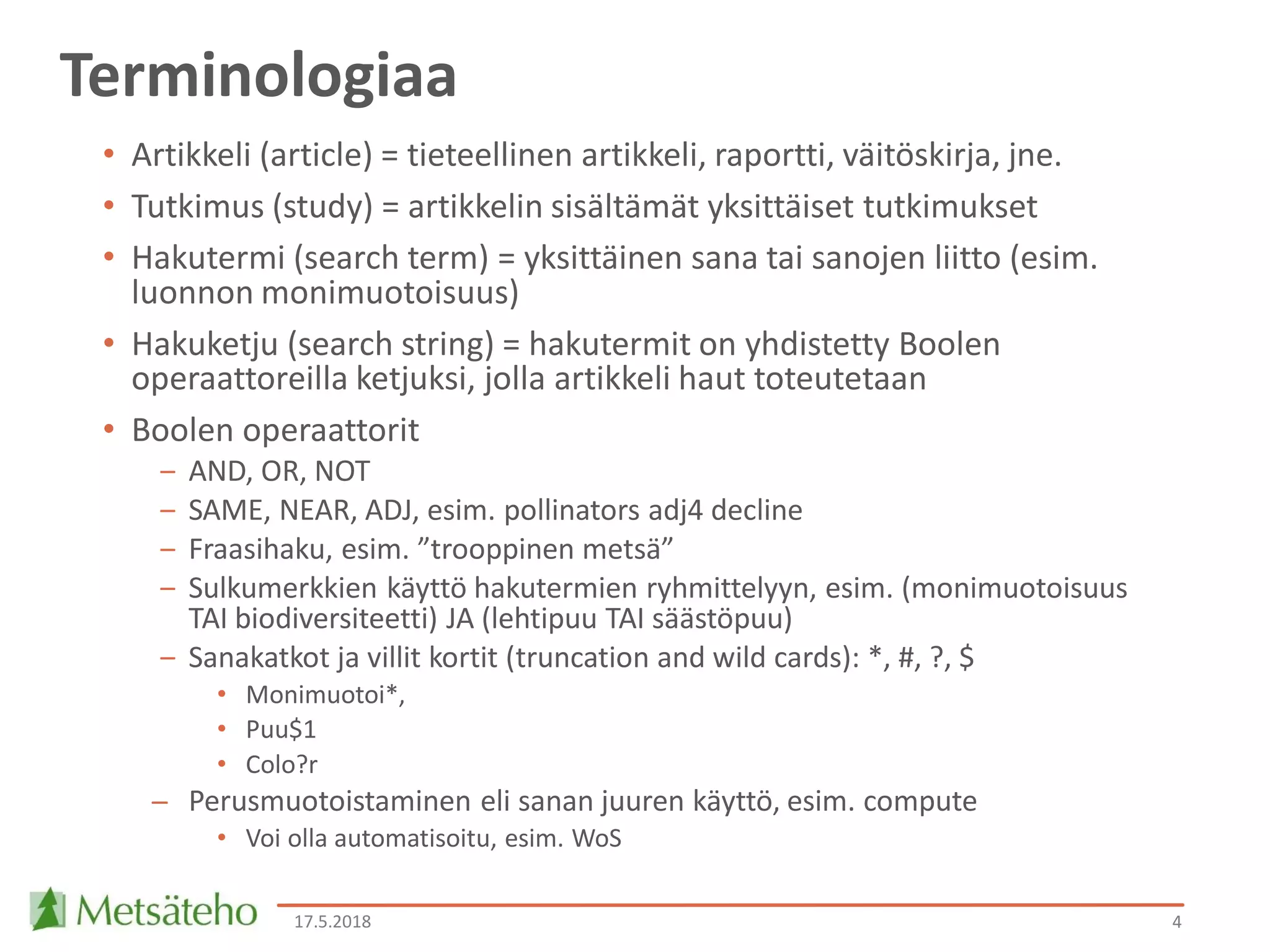 Tiedonhakustrategia | PPT