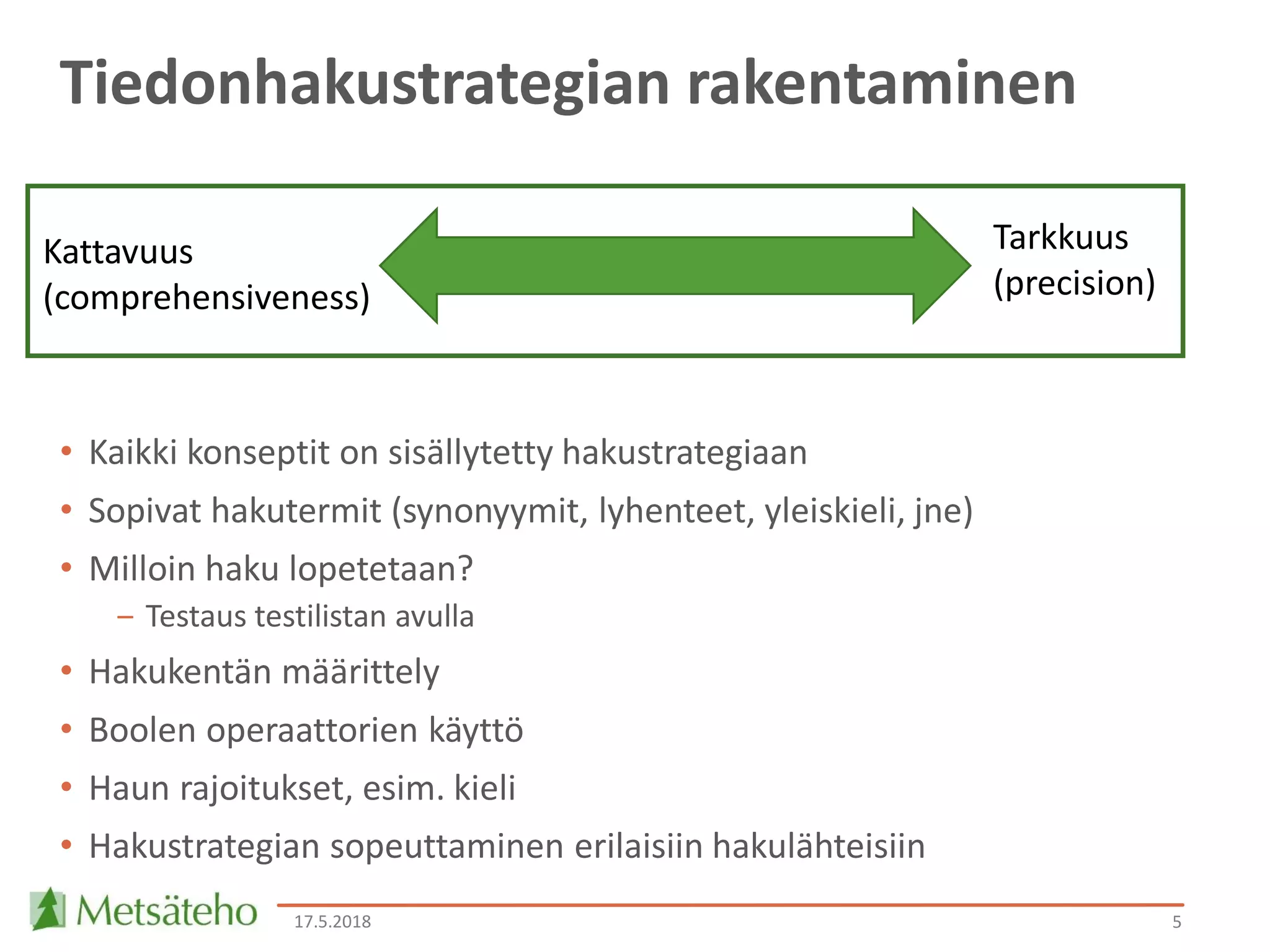 Tiedonhakustrategia | PPT