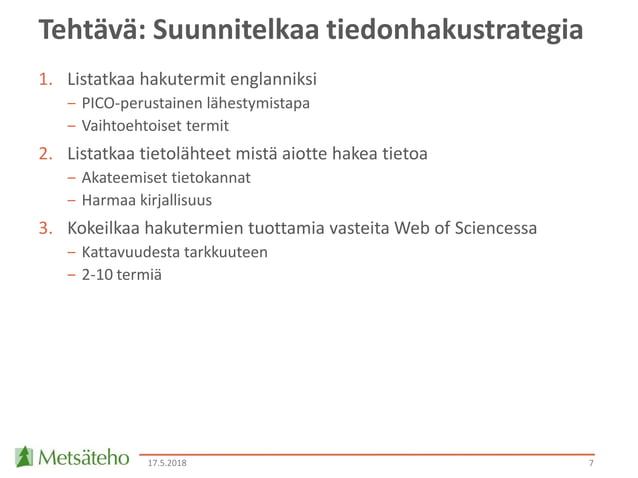 Tiedonhakustrategia | PPT