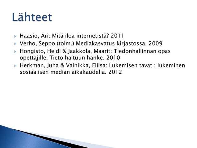Tiedonhallintataitoja lukiolaisille | PPT