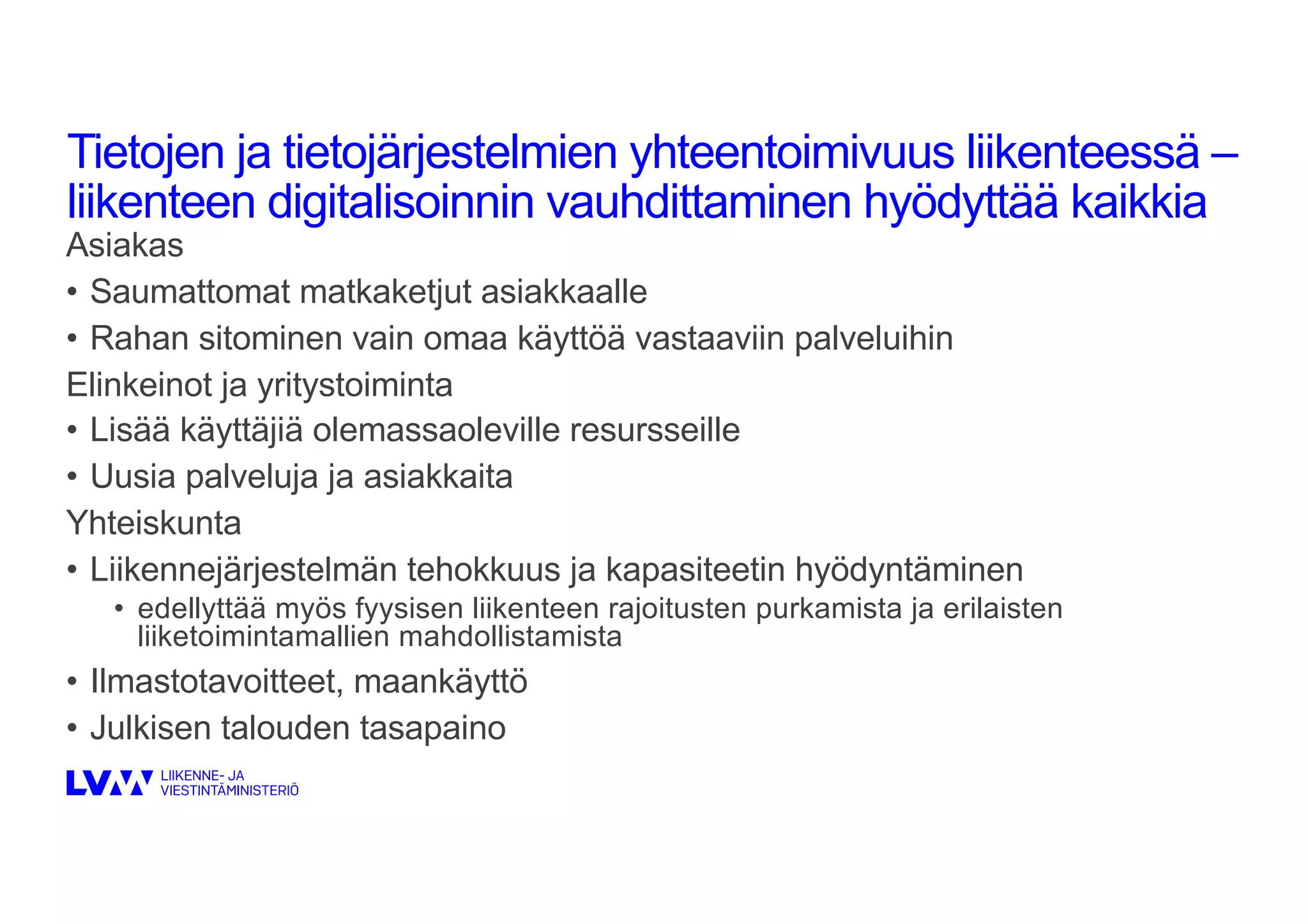 Tiedon jakaminen: Case Mobility as a Service MaaS | PPT