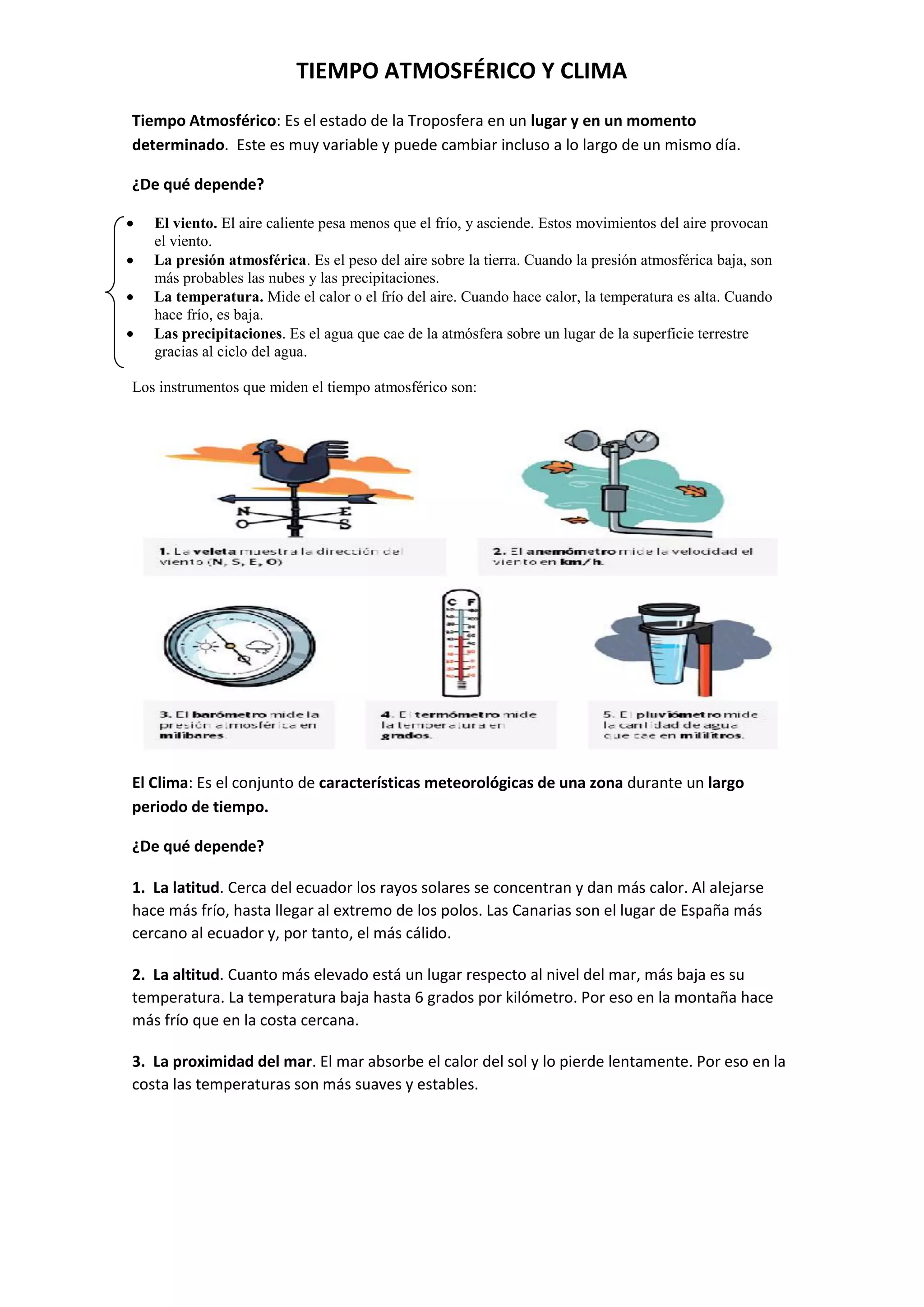 Tiempo atmosférico y Clima | PDF