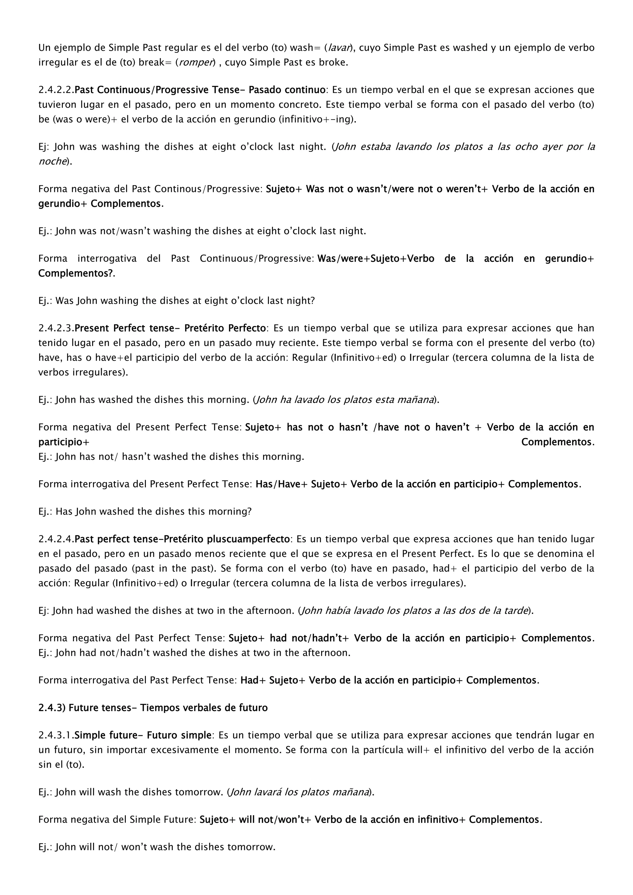 Tiempos verbales best repaso teorico | DOCX