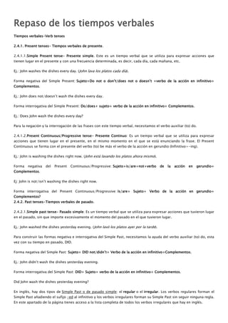 Tiempos verbales best repaso teorico | DOCX