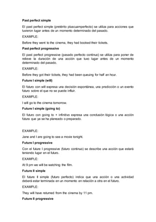 Tiempos verbales en ingles | DOCX