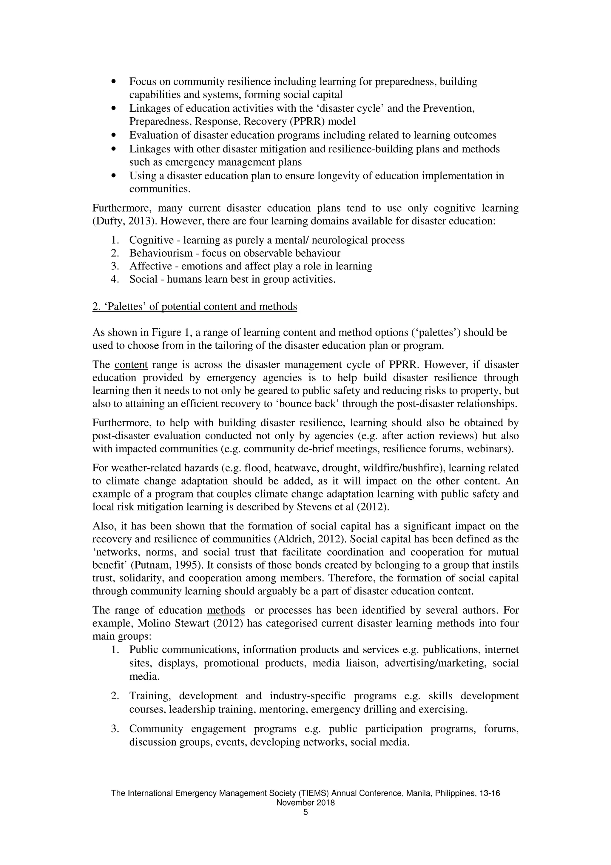 A new approach to disaster education (conference paper) | PDF