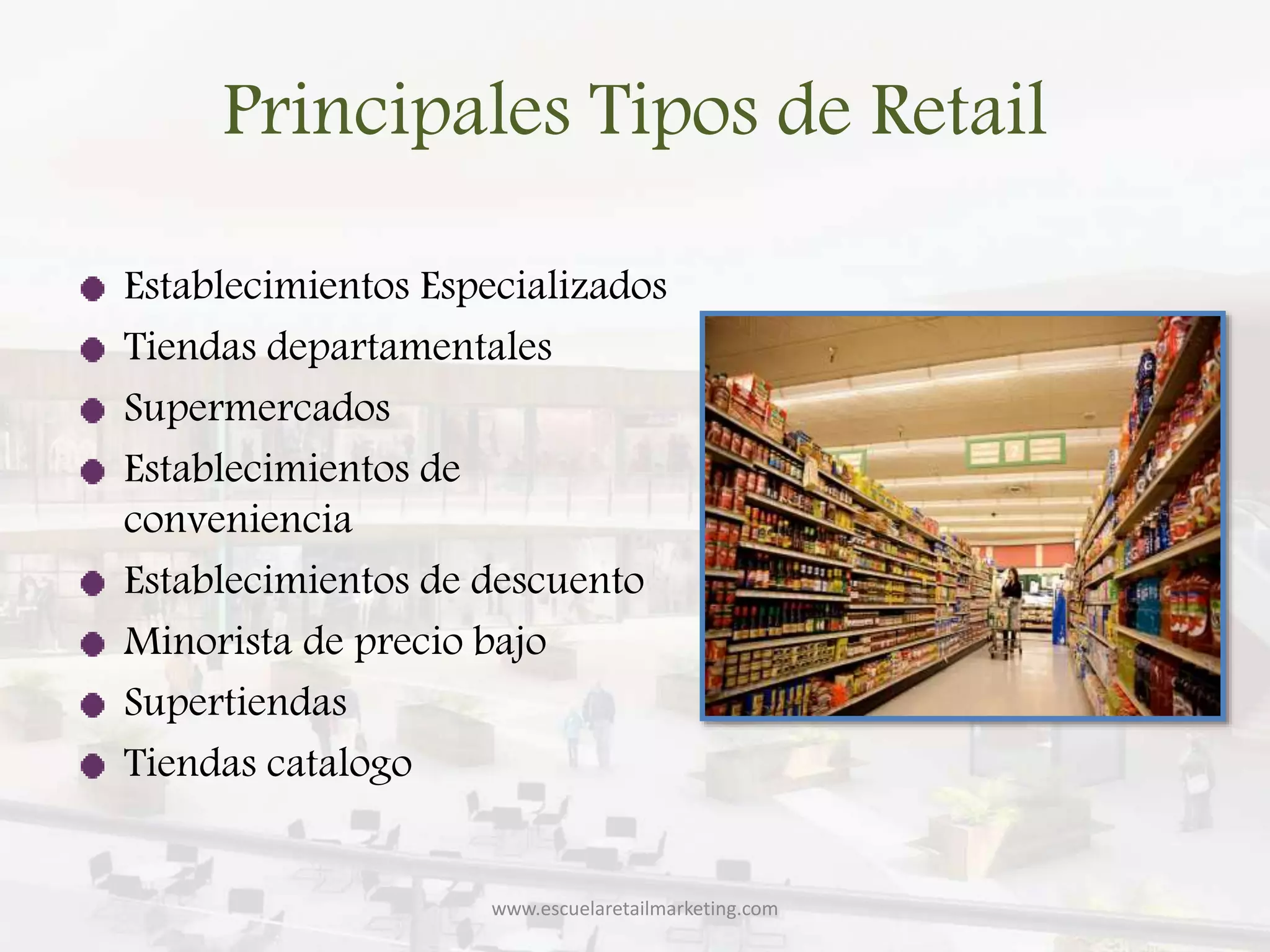 Tiendas tipos de tiendas Retail | PPT