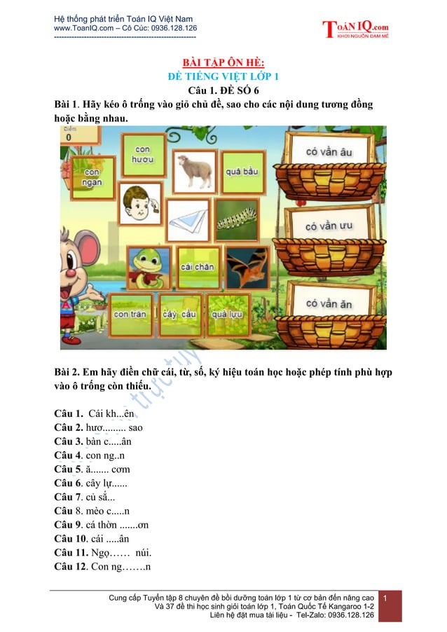 Tieng-viet-lop-1-on-he | PDF