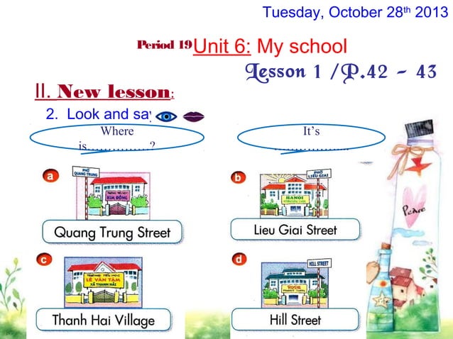 Tieng anh 4 unit 6 my school lesson 1 | PPT