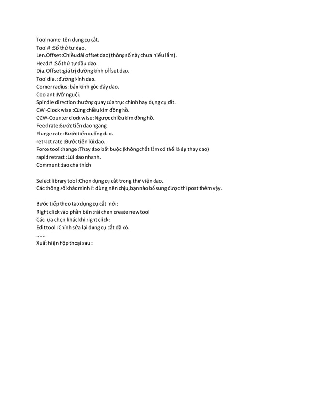 Tieng anh dung trong master cam x | PDF