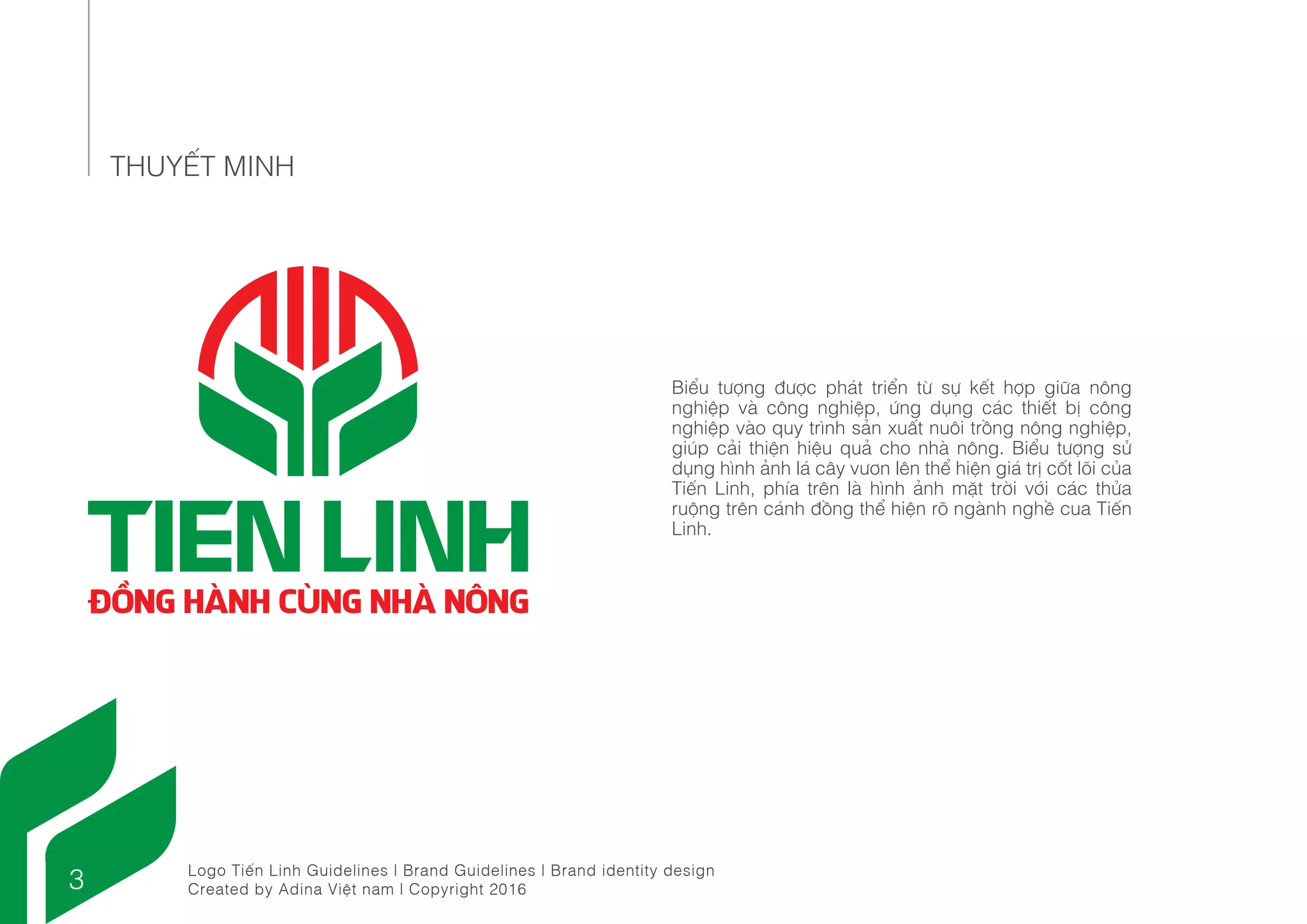 Thiết kế logo thiết bị nông nghiệp Tiến Linh brand guidelines | PDF