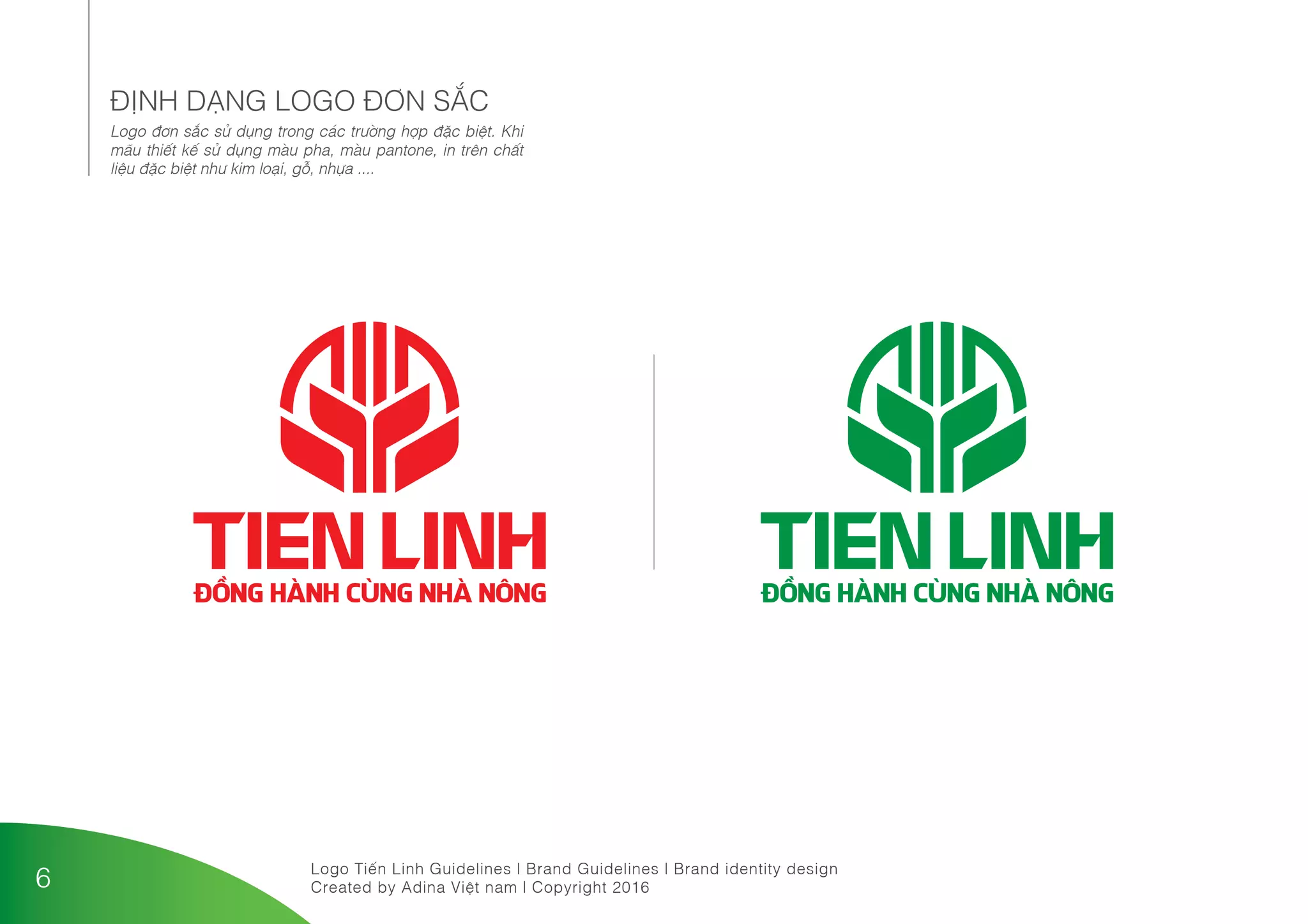 Thiết kế logo thiết bị nông nghiệp Tiến Linh brand guidelines | PDF