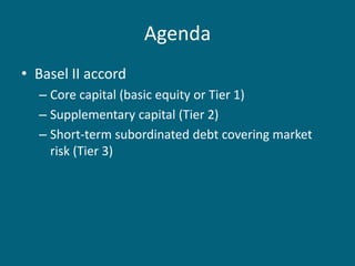 Tier 1, 2 and 3 Capital based on the Basel II accord | PPT