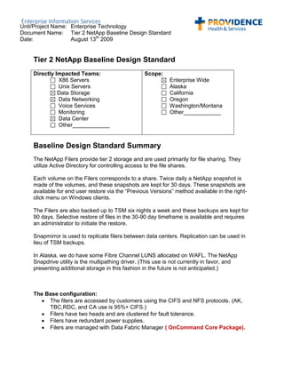 Tier 2 net app baseline design standard revised nov 2011 | DOCX
