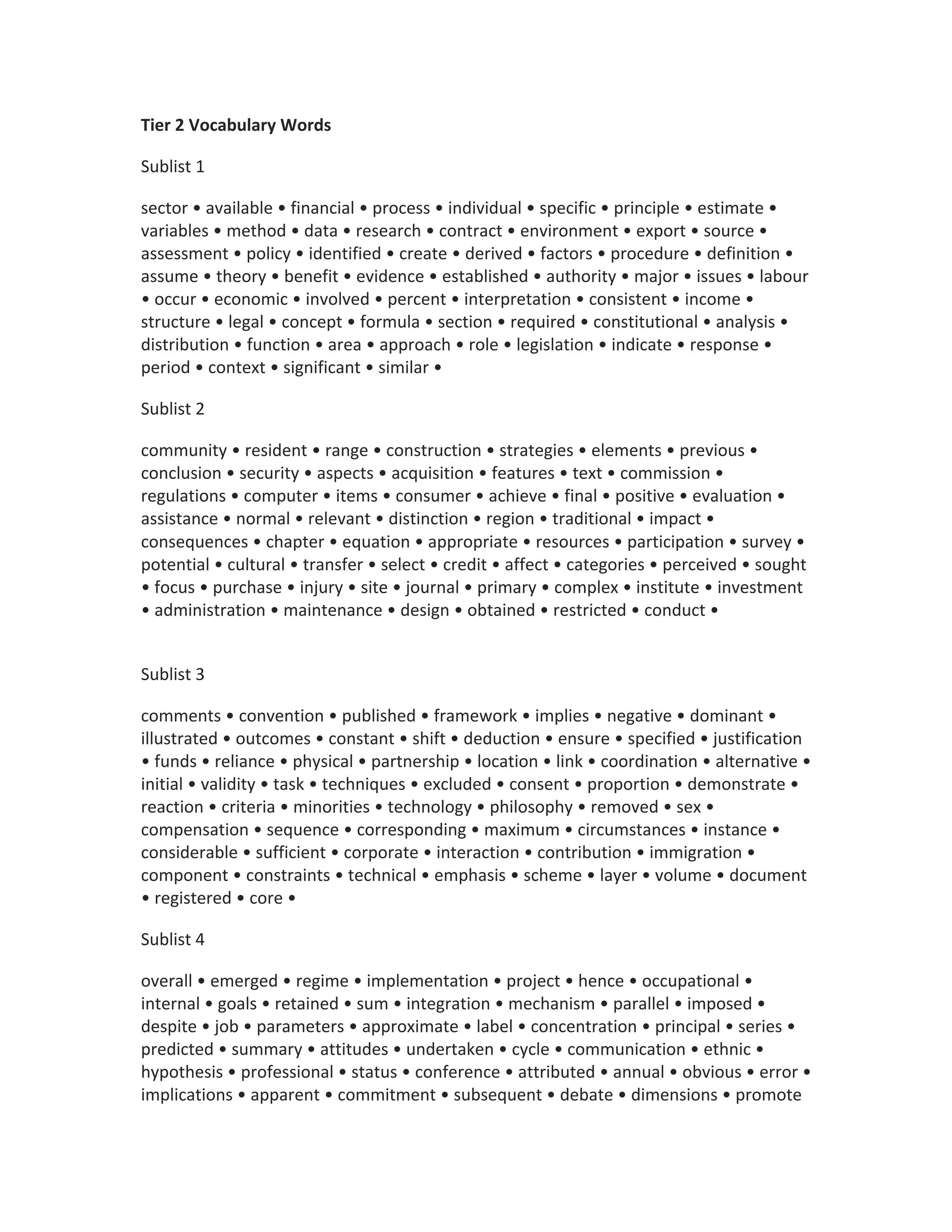 Tier 2 vocabulary | PDF