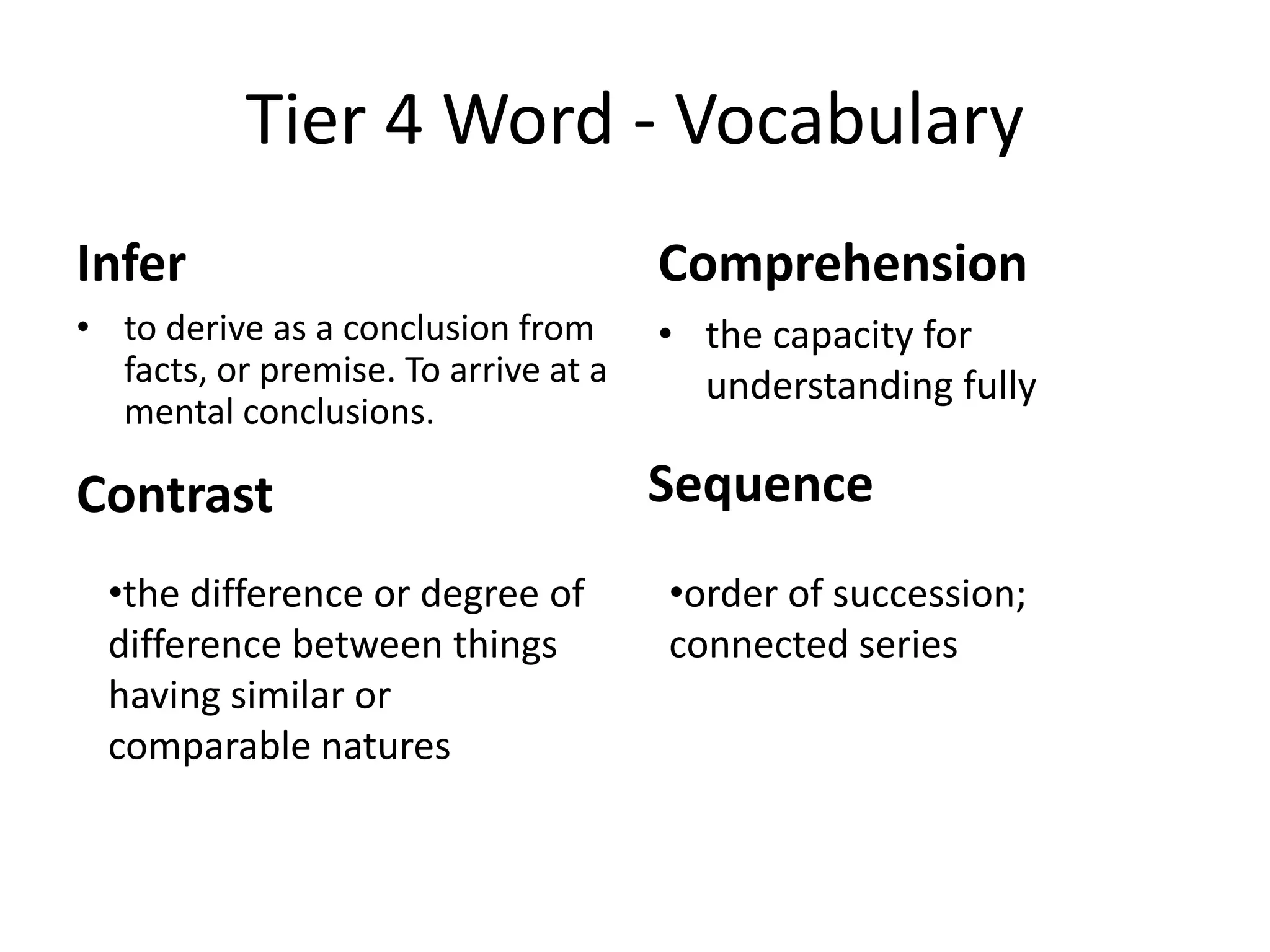 Tier 4 word vocabulary review | PDF