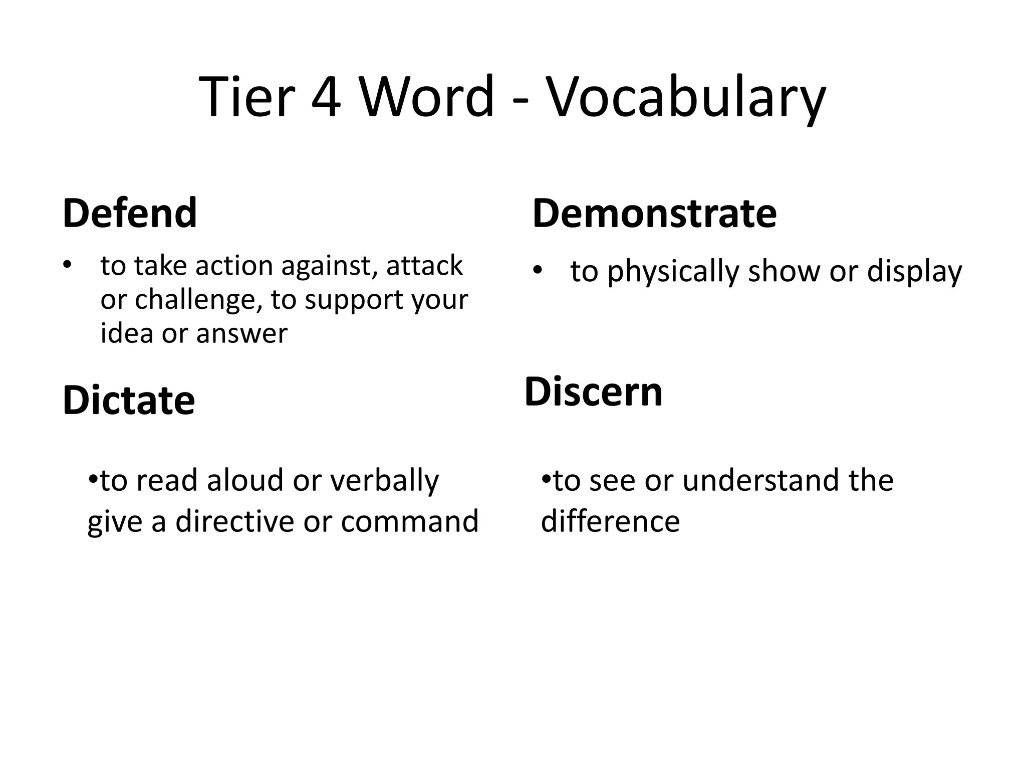 Tier 4 word vocabulary review | PDF