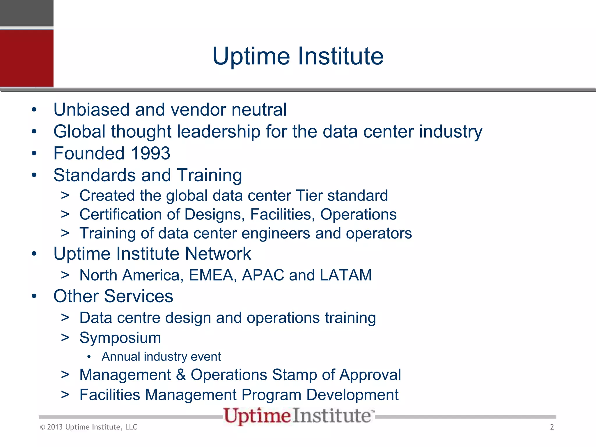 The process and value of compliance with Uptimes standards - David ...