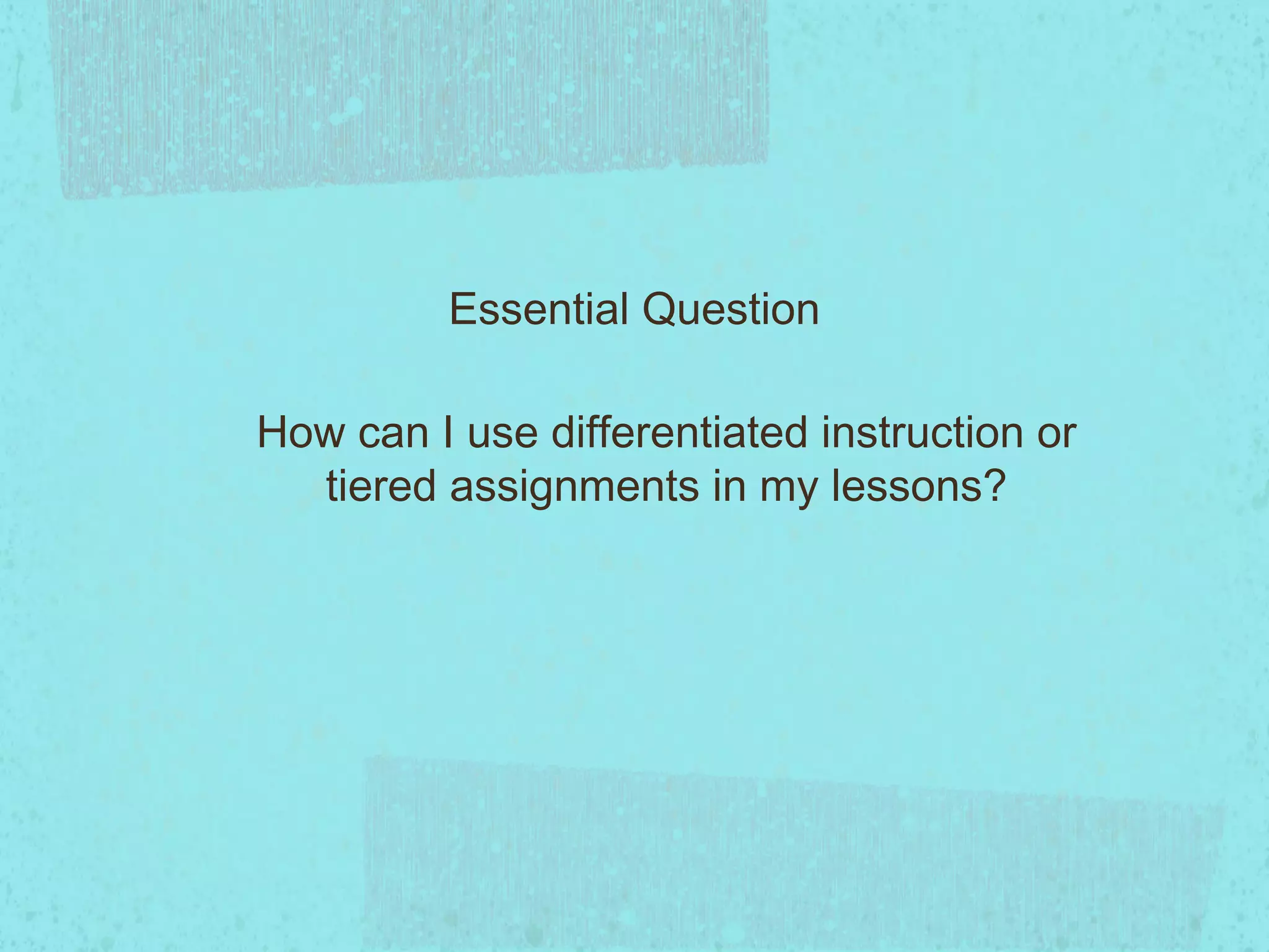 Tiered assignment follow up | PPT