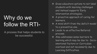 Tiered instructions in a response to intervention model. | PPT