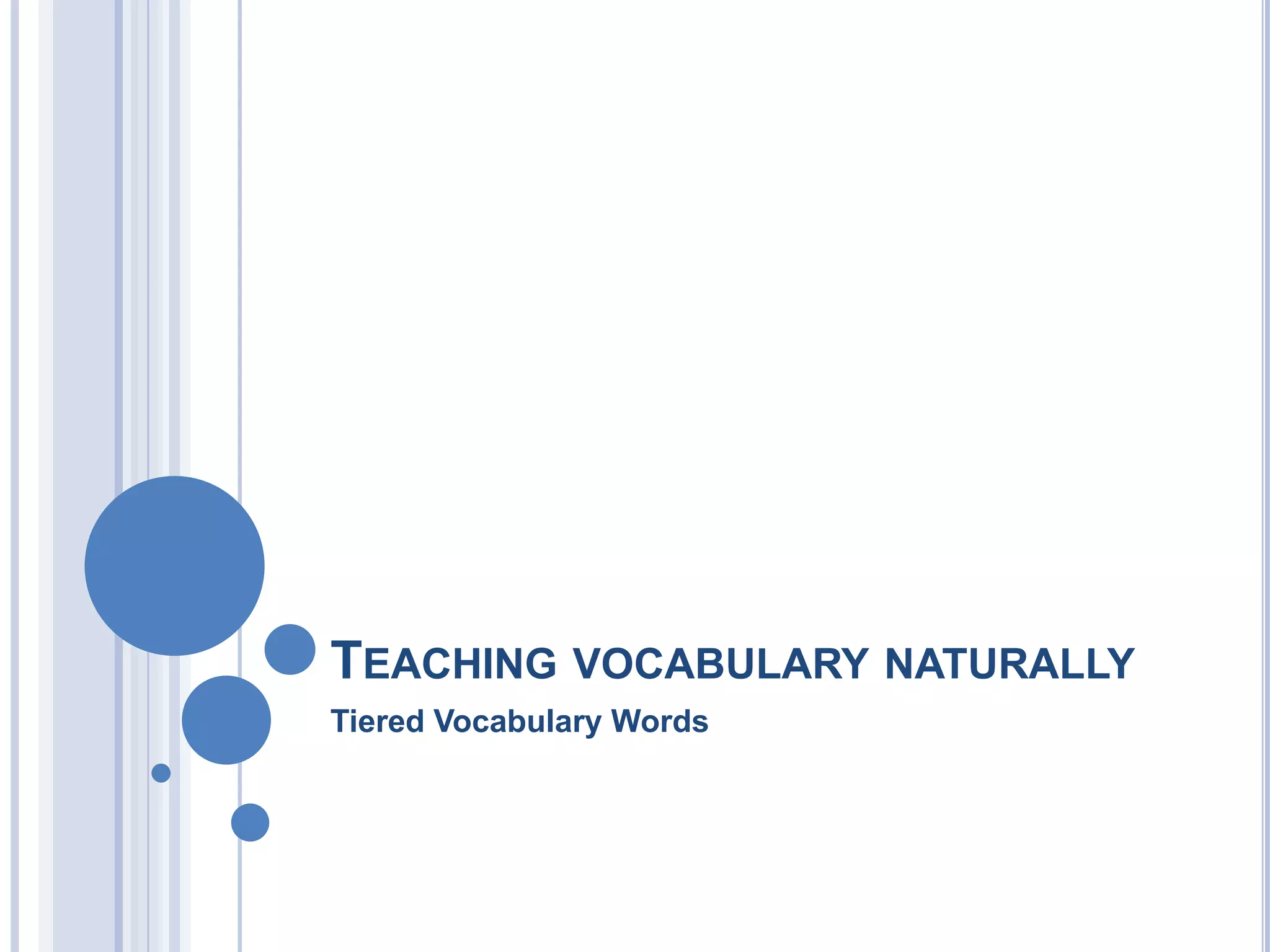 Tiered vocabulary | PPTX