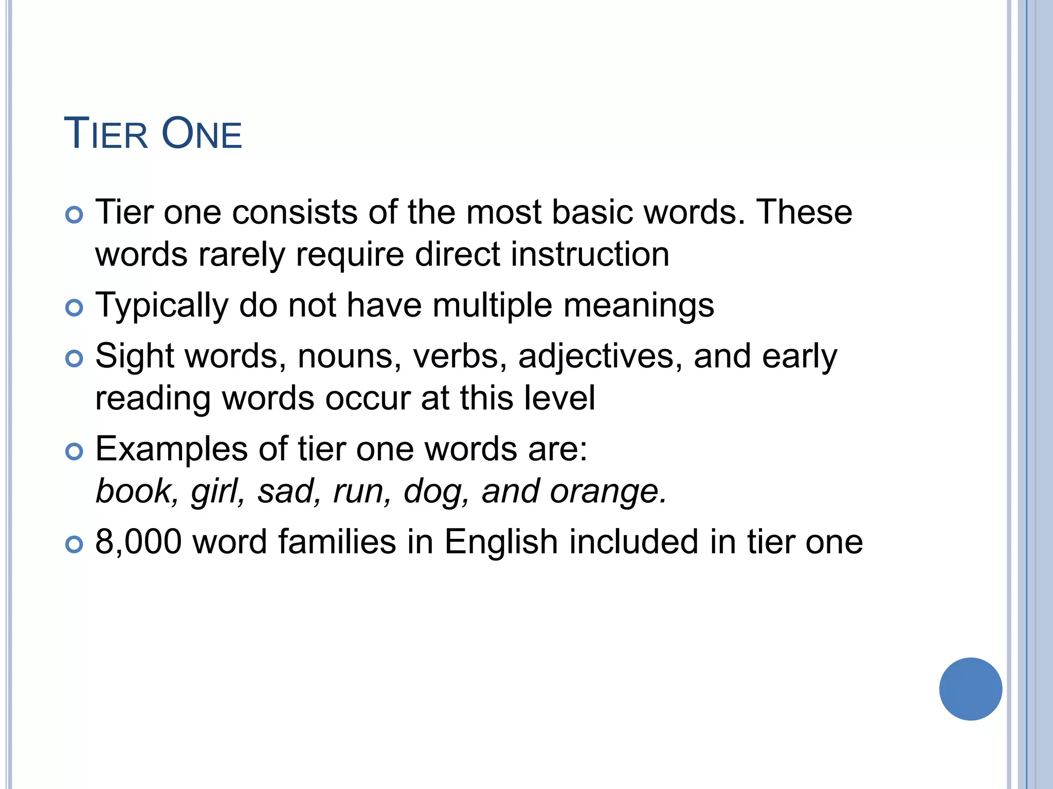 Tiered vocabulary | PPTX