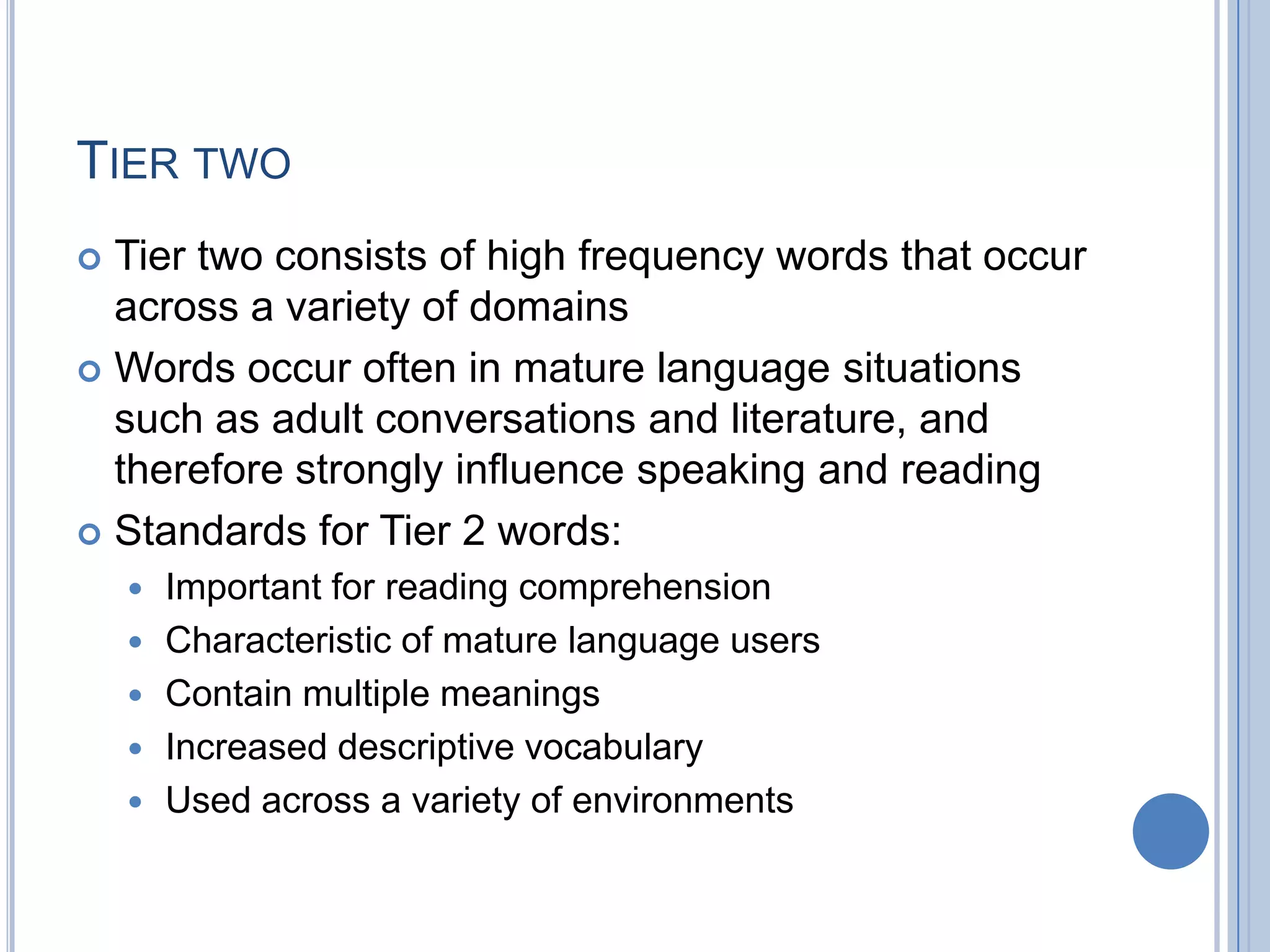 Tiered vocabulary | PPTX