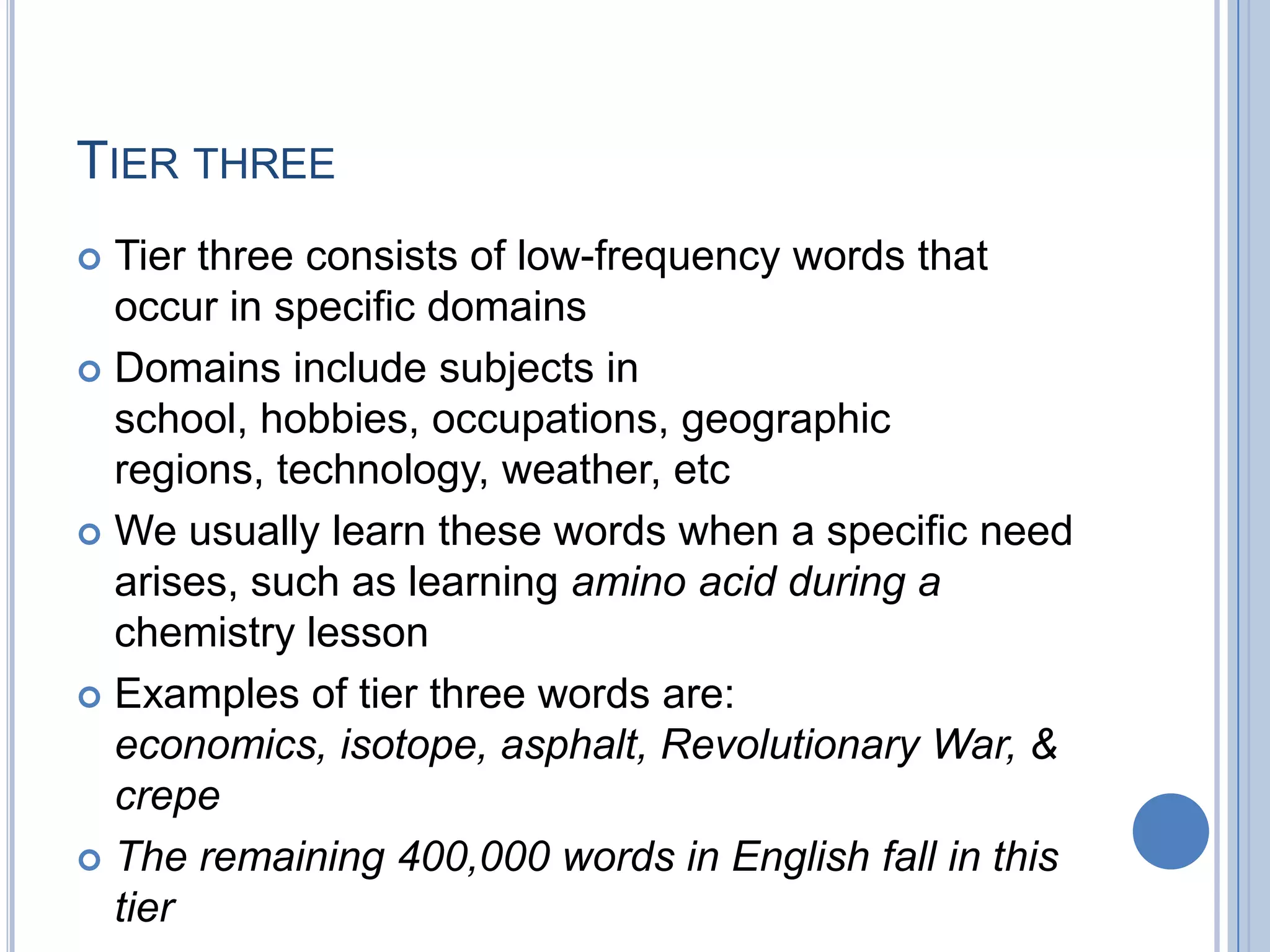Tiered vocabulary | PPTX