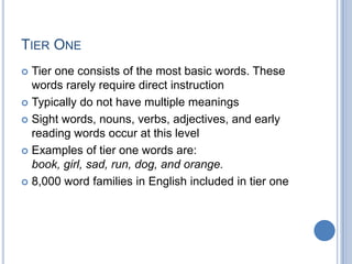 Tiered vocabulary | PPTX