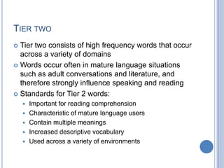 Tiered vocabulary | PPTX