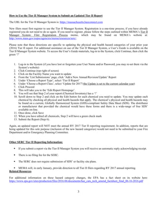 Tier ii reporting year 2017 federal changes to the tier ii report | PDF ...