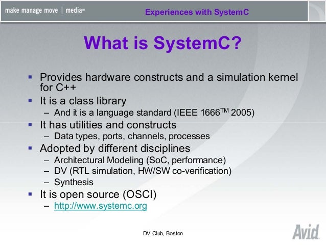 Design Verification Using Systemc 