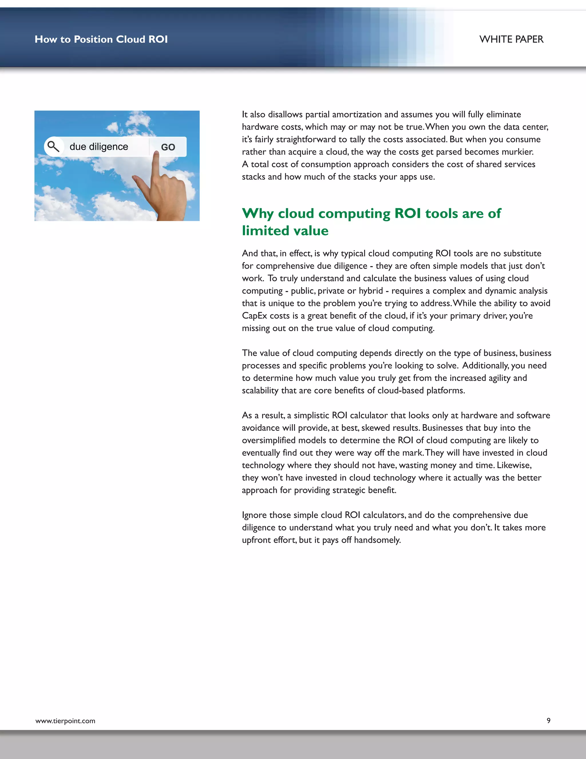 TierPoint white paper_How_to_Position_Cloud_ROI_2015 | PDF