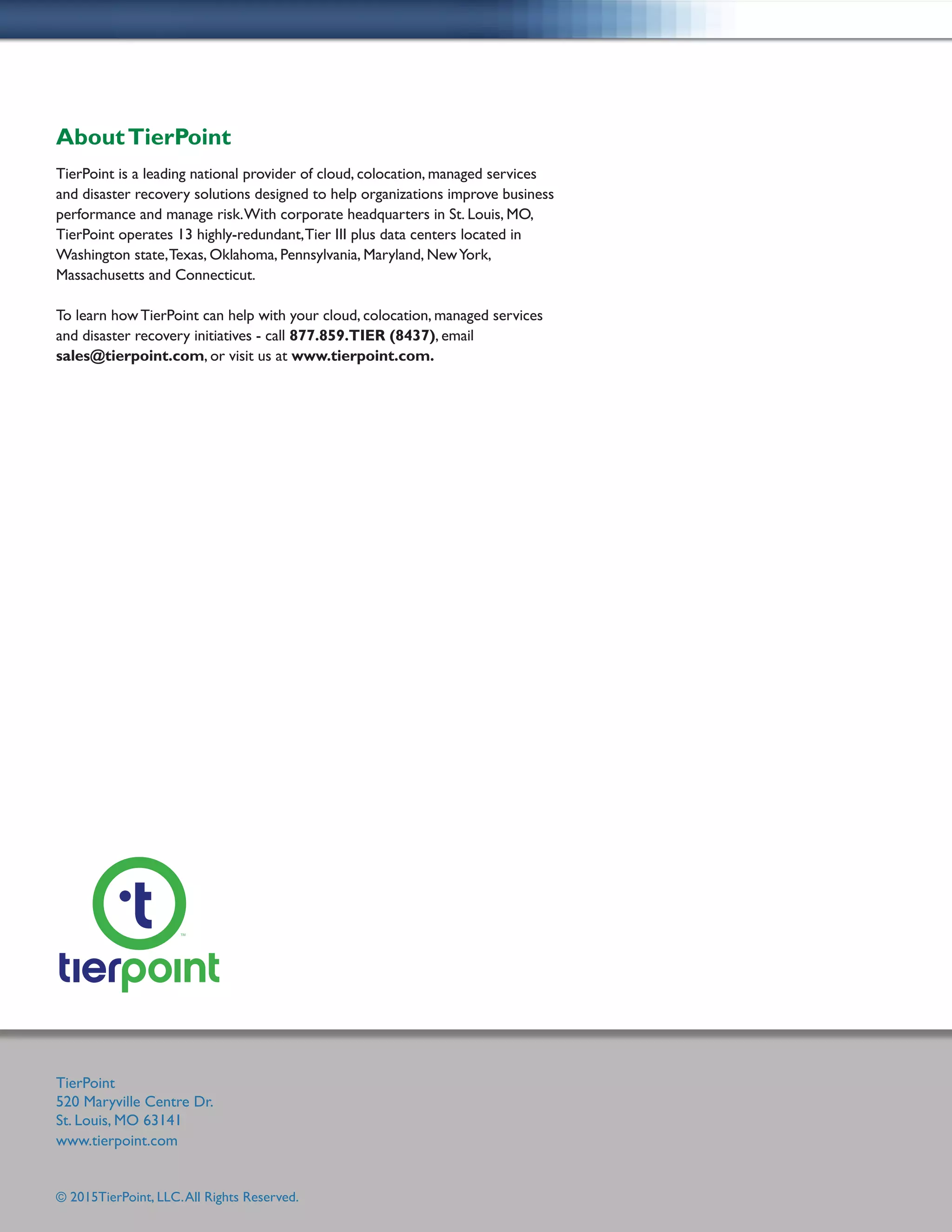 TierPoint white paper_How_to_Position_Cloud_ROI_2015 | PDF