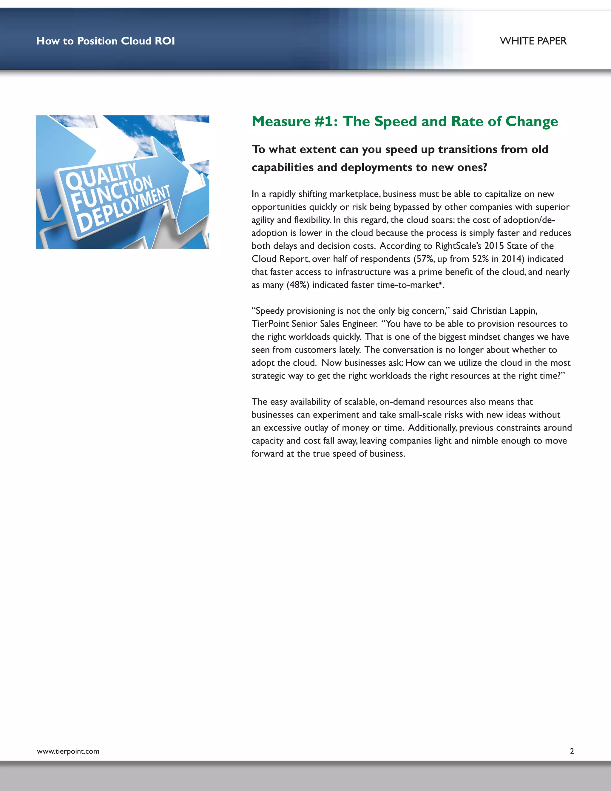 TierPoint white paper_How_to_Position_Cloud_ROI_2015 | PDF