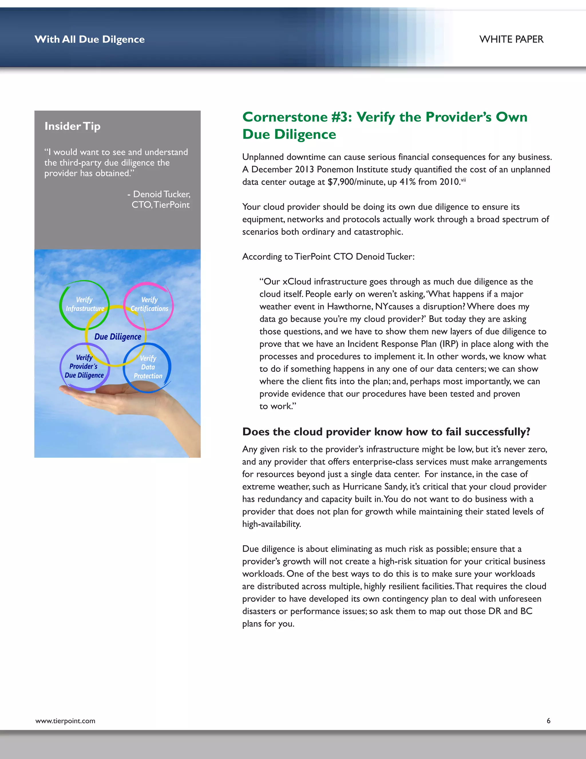 TierPoint White Paper_With all due diligence_2015 | PDF