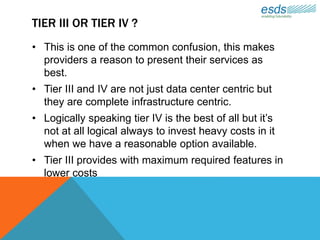 Tier standards in data center, are you sure about their differences? | PPTX