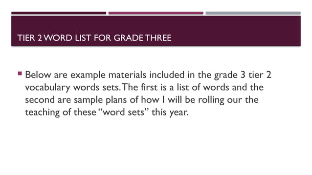 Tier two vocabulary.pptx telling about the importance of tier two ...